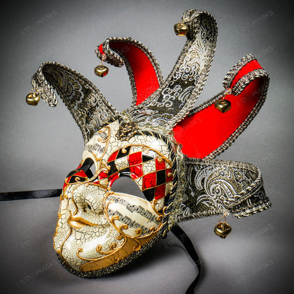 ILOVEMASKS | Accessories | Medieval Jester Musical Joker Venetian ...